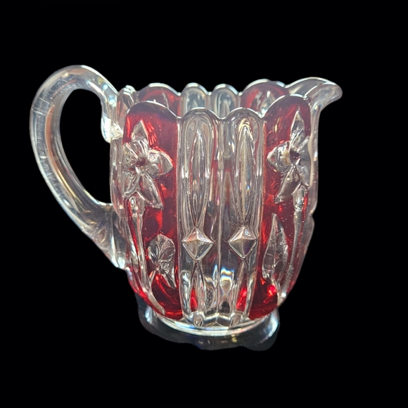 Greensburg Glass | Dining | Vintage Greensburg Glass Co Ruby Flash Florida Creamer 894 Sunken ...